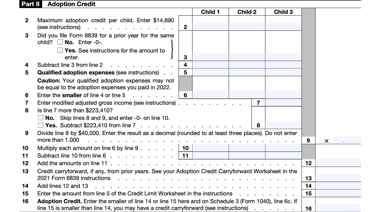 IRS Form 8839 Instructions - Guide to Qualified Adoption Expenses