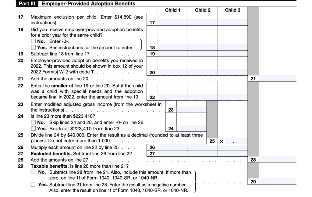 IRS Form 8839 Instructions - Guide to Qualified Adoption Expenses
