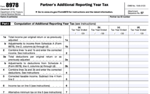 IRS Form 8978 Instructions - Reporting Partner's Additional Taxes