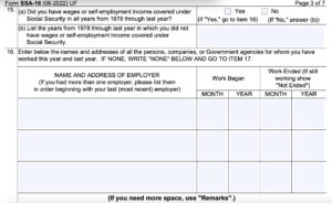 Form SSA 16 Instructions - Filing Your Disability Benefits Claim