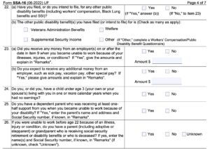 Form SSA 16 Instructions - Filing Your Disability Benefits Claim