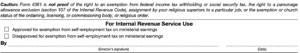 IRS Form 4361 Instructions - Self-Employment Tax Exemption