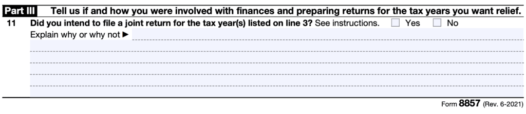 IRS Form 8857 Instructions - Innocent Spouse Relief