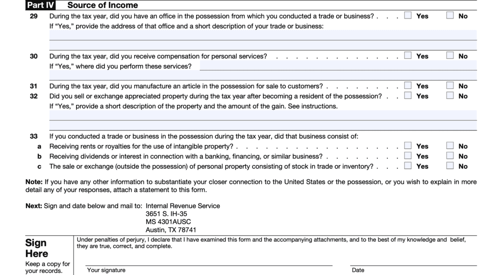 IRS Form 8898 Instructions - U.S. Territory Bona Fide Residence