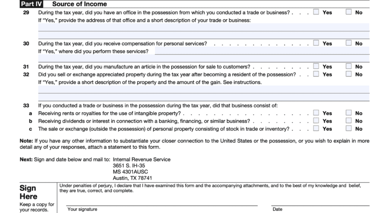 IRS Form 8898 Instructions - U.S. Territory Bona Fide Residence