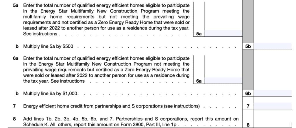 IRS Form 8908 Instructions - Energy Efficient Home Credits
