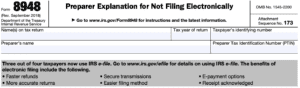 IRS Form 8948 Instructions: Preparer Explanation For Paper Return