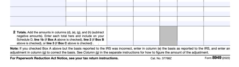 IRS Form 8949 Instructions - Sales & Dispositions of Capital Assets