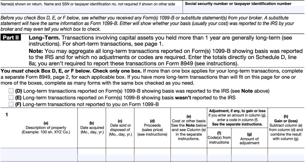 IRS Form 8949 Instructions - Sales & Dispositions of Capital Assets