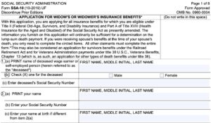 Form SSA 10 Instructions - Applying for Survivor Benefits