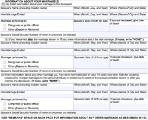 Form SSA 10 Instructions - Applying for Survivor Benefits