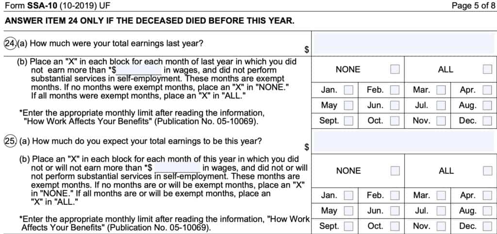 Form SSA 10 Instructions - Applying for Survivor Benefits