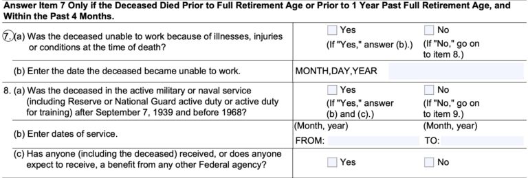 Form SSA 10 Instructions - Applying for Survivor Benefits