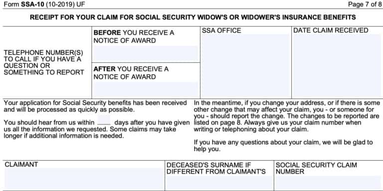 Form SSA 10 Instructions - Applying for Survivor Benefits