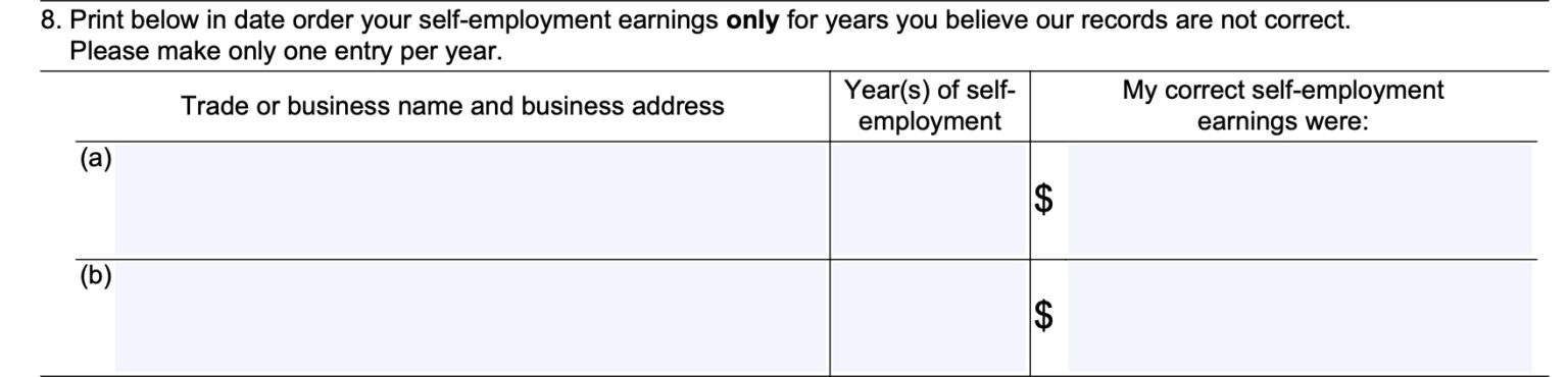 Form SSA-7008 Instructions: Updating Your Social Security Record