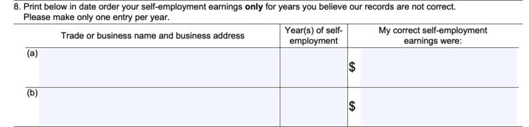 Form SSA-7008 Instructions: Updating Your Social Security Record