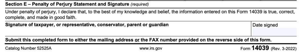 IRS Form 14039 Instructions - Your Identity Theft Affidavit