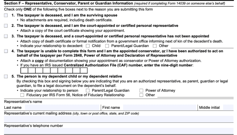IRS Form 14039 Instructions - Your Identity Theft Affidavit