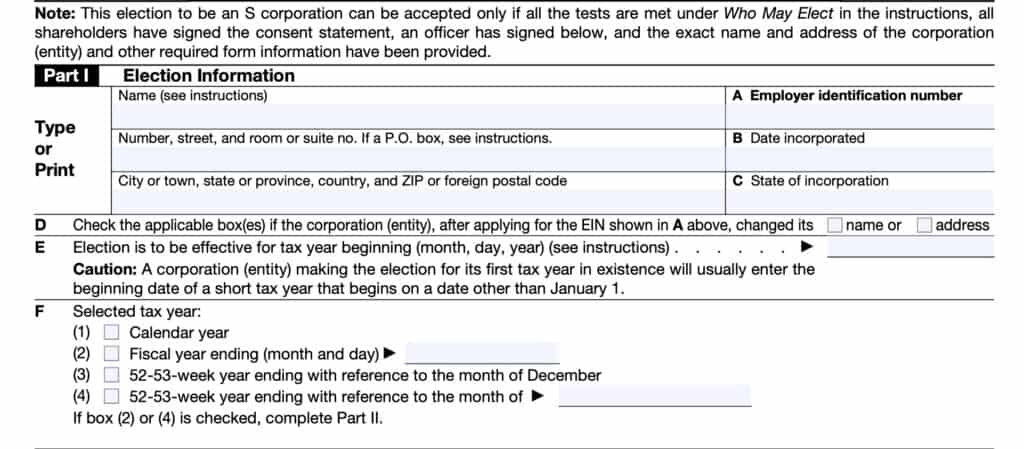 IRS Form 2553 Instructions - Electing S Corporation Status