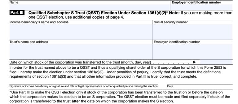 IRS Form 2553 Instructions - Electing S Corporation Status