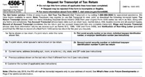 IRS Form 4506-T Instructions - Requesting A Tax Return Transcript