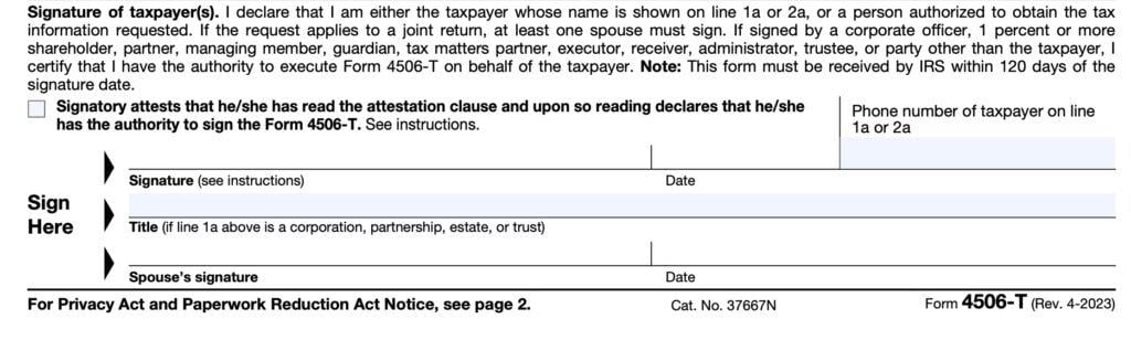 IRS Form 4506-T Instructions - Requesting A Tax Return Transcript