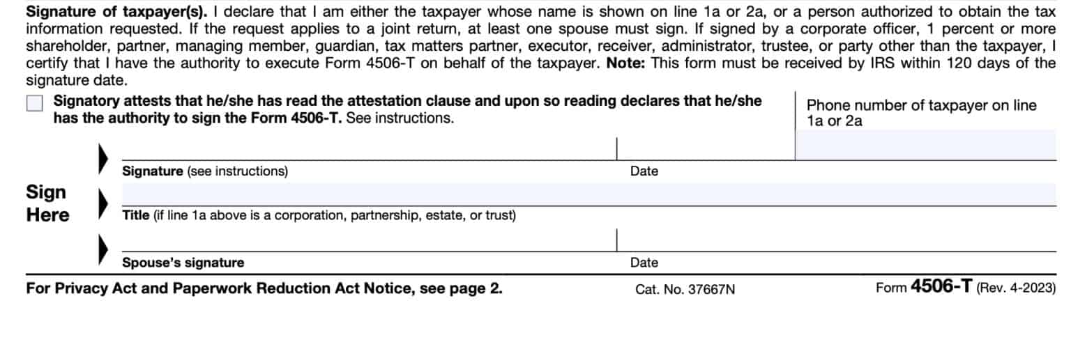 IRS Form 4506-T Instructions - Requesting A Tax Return Transcript
