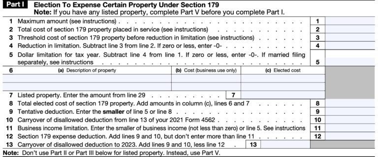 IRS Form 4562 Instructions - Depreciation & Amortization