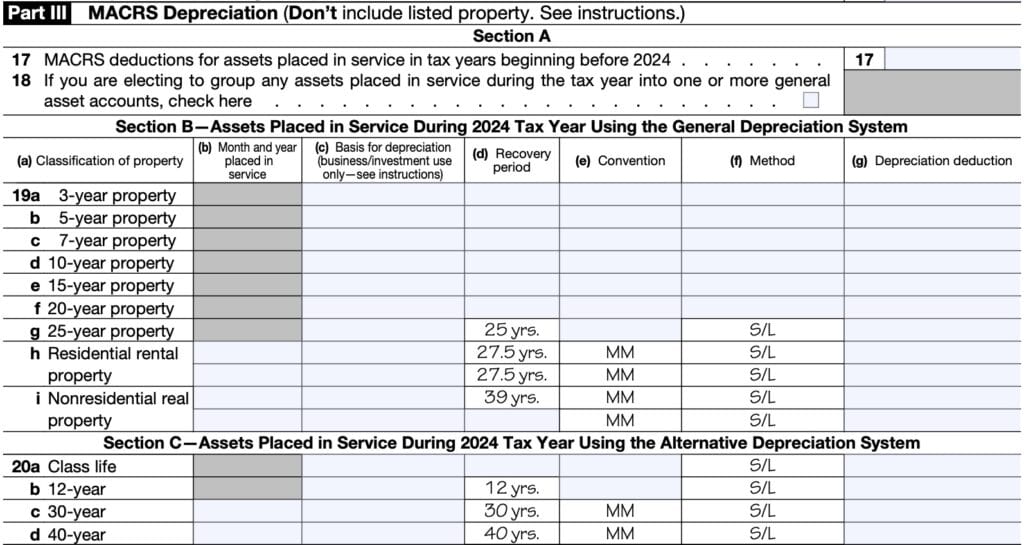 IRS Form 4562 Instructions - Depreciation & Amortization