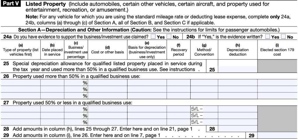 IRS Form 4562 Instructions - Depreciation & Amortization