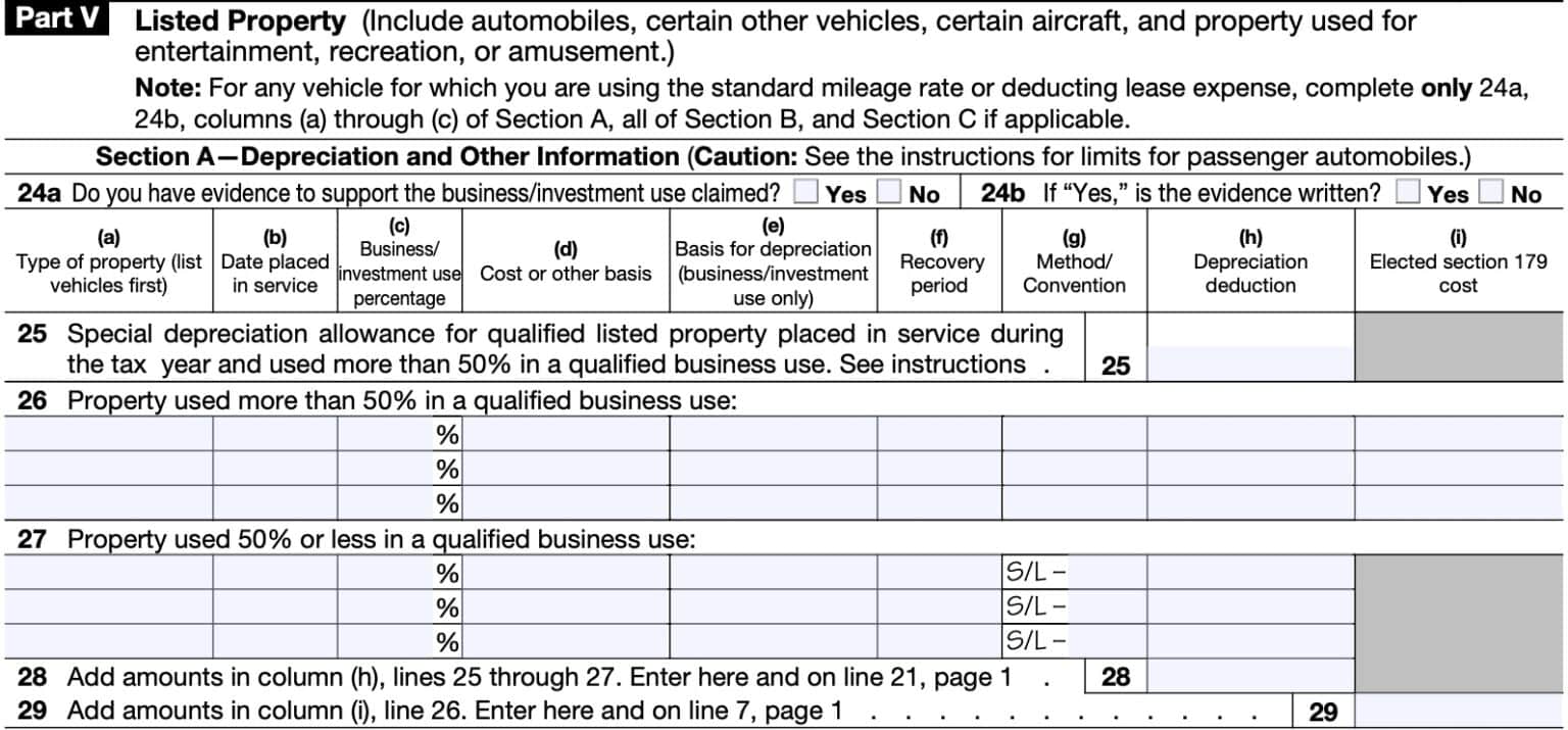 IRS Form 4562 Instructions - Depreciation & Amortization
