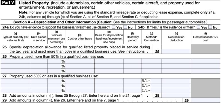 IRS Form 4562 Instructions - Depreciation & Amortization