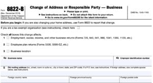 IRS Form 8822-B Instructions - Change of Address or Party