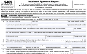 IRS Form 9465 Instructions - Your Installment Agreement Request