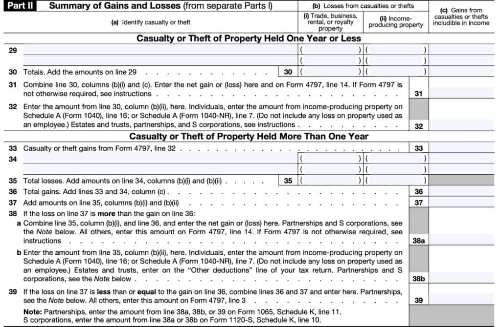 IRS Form 4684 Instructions - Deducting Casualty & Theft Losses