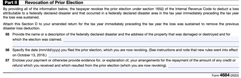 IRS Form 4684 Instructions - Deducting Casualty & Theft Losses