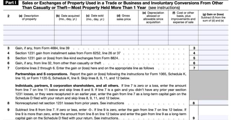 IRS Form 4797 Instructions - Sales of Business Property