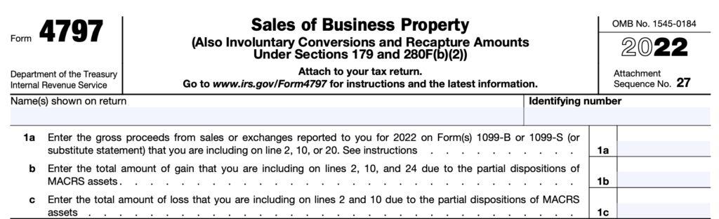 IRS Form 4797 Instructions - Sales of Business Property