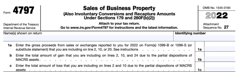 IRS Form 4797 Instructions - Sales of Business Property