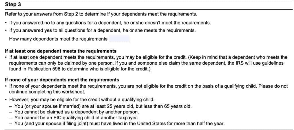 IRS Form 15111 Instructions- Earned Income Credit Worksheet