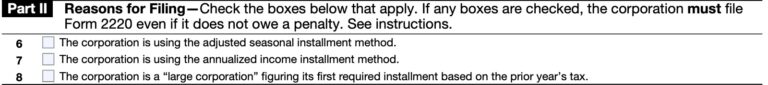 IRS Form 2220 Instructions - Estimated Corporate Tax