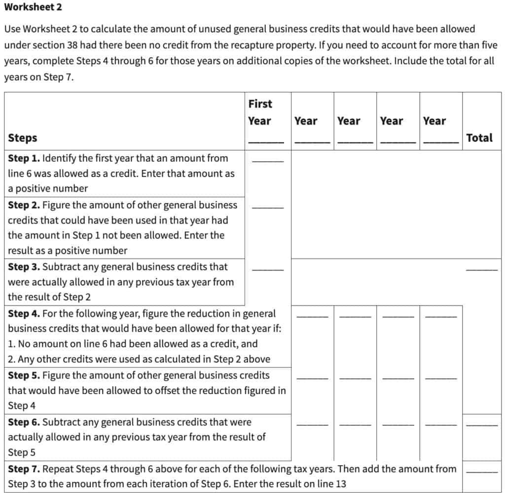 IRS Form 4255 Instructions - Recapture of Investment Credit