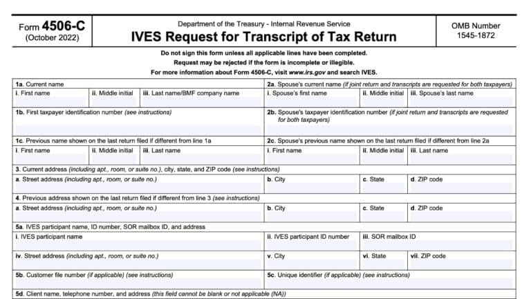 IRS Form 4506-T-EZ Instructions