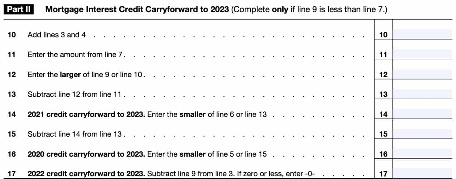 IRS Form 8396 Instructions - Claiming the Mortgage Interest Credit