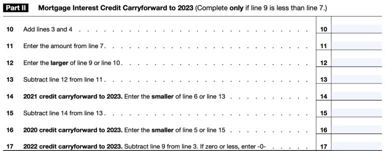 IRS Form 8396 Instructions - Claiming the Mortgage Interest Credit