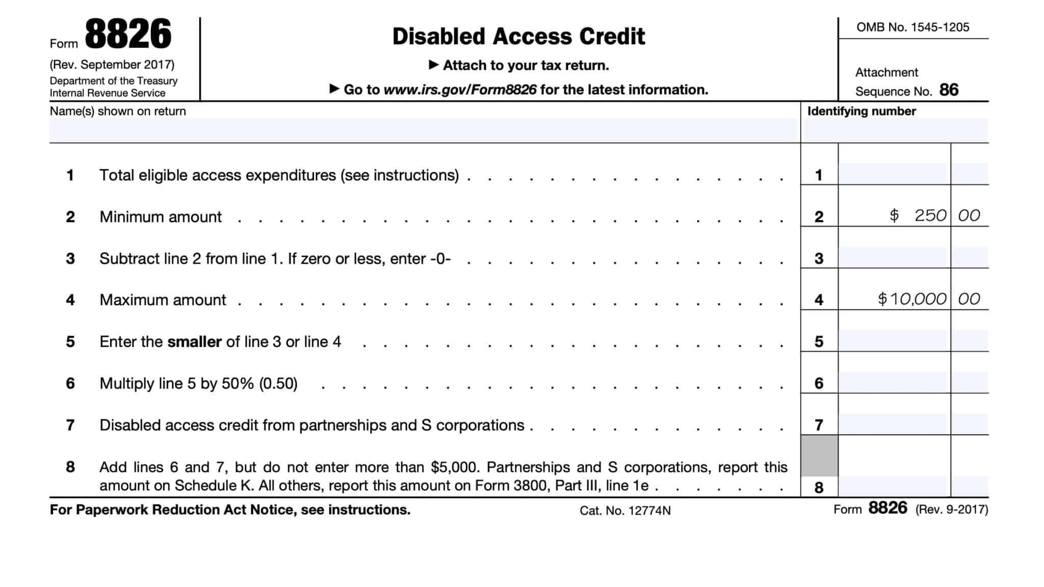 IRS Form 8826 Instructions - Claiming the Disabled Access Credit