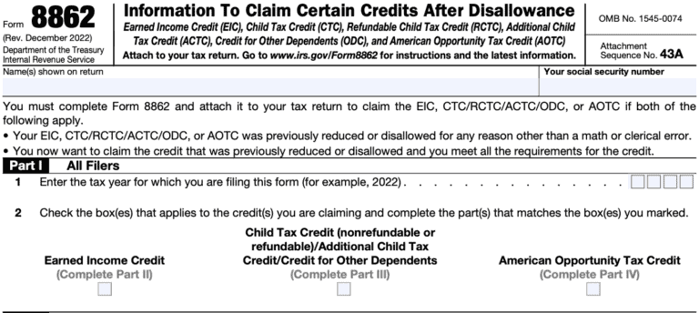 IRS Form 8862 Instructions