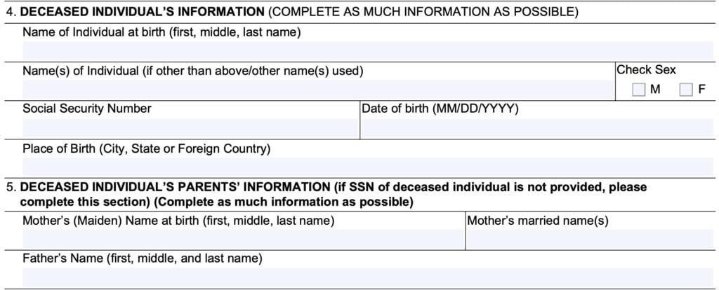 Form SSA 711 Instructions - Decedent's Social Security Record