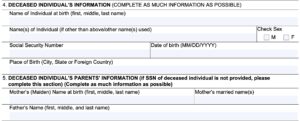 Form SSA 711 Instructions - Decedent's Social Security Record
