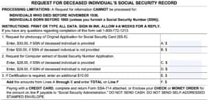 Form SSA 711 Instructions - Decedent's Social Security Record